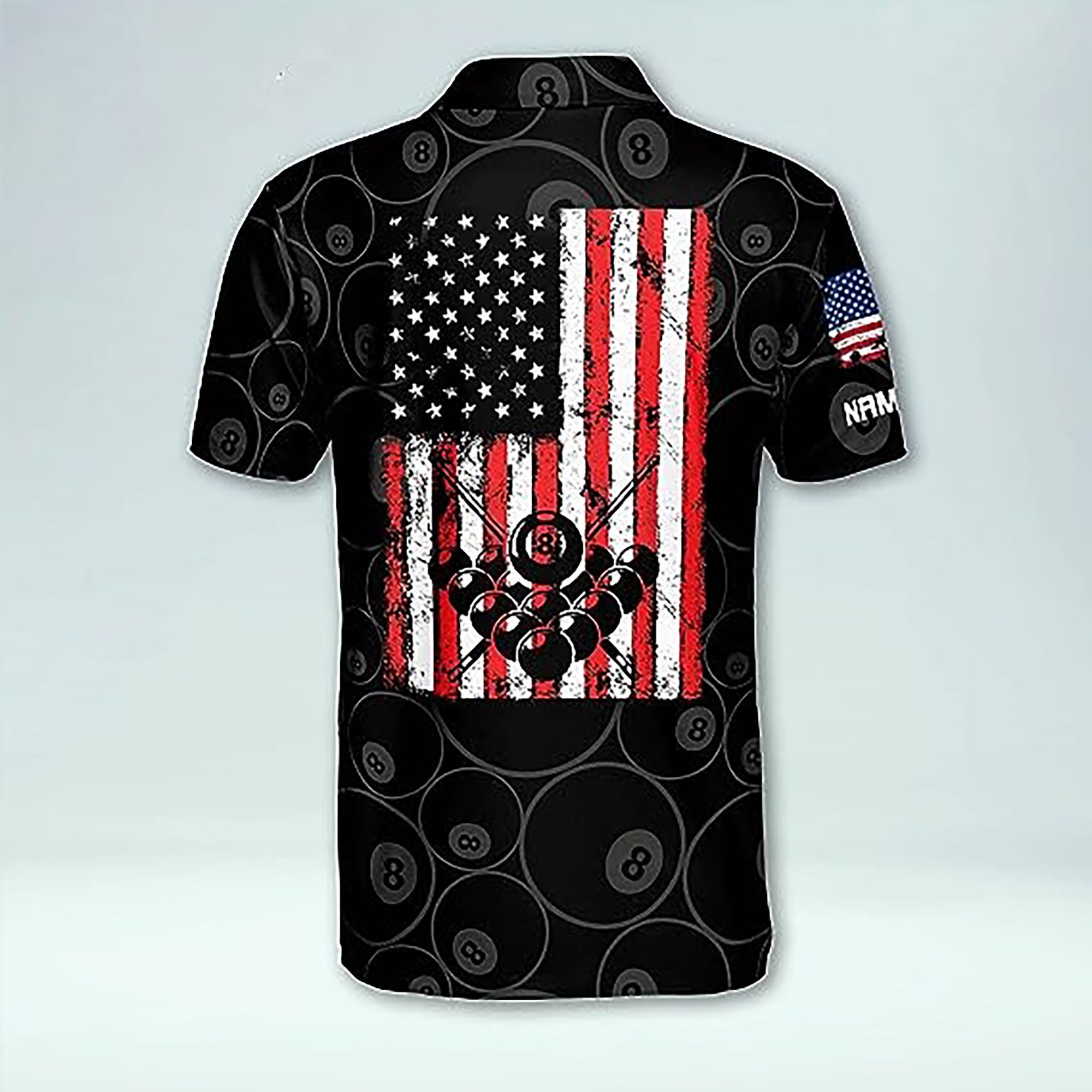 Personalized American Flag Billiard, Custom Pool Team 3D Polo Shirt ...