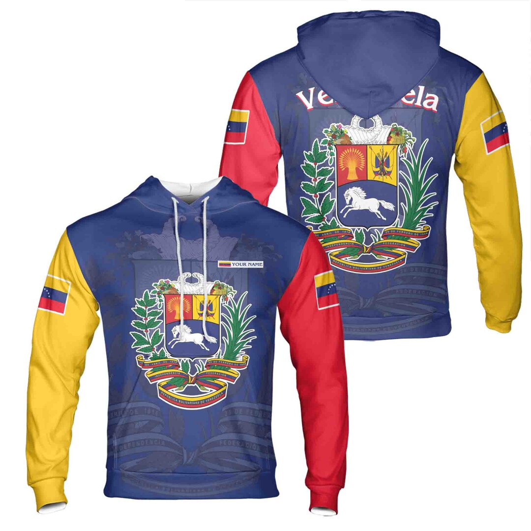Custom Name Venezuela Coat of Arms Patriotichoodie S-5XL - Etsy