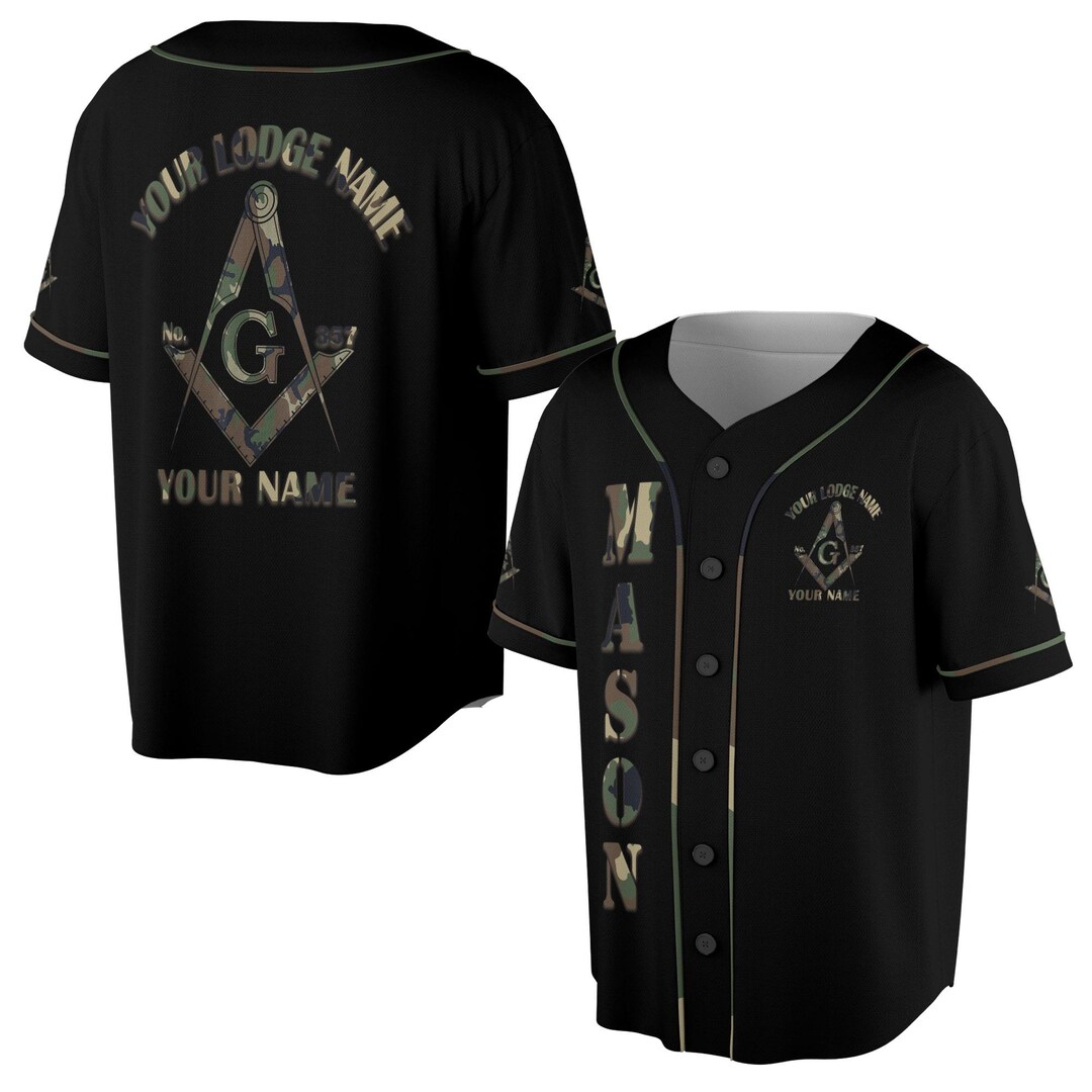 Masonic Camo Square and Compass - Freemason Baseball Jersey S-5XL - Etsy