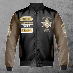 Freemasonry Prince Hall, Masonic Medieval Custom Name, Lodge Name Unisex Bomber Jacket S-5XL - Etsy