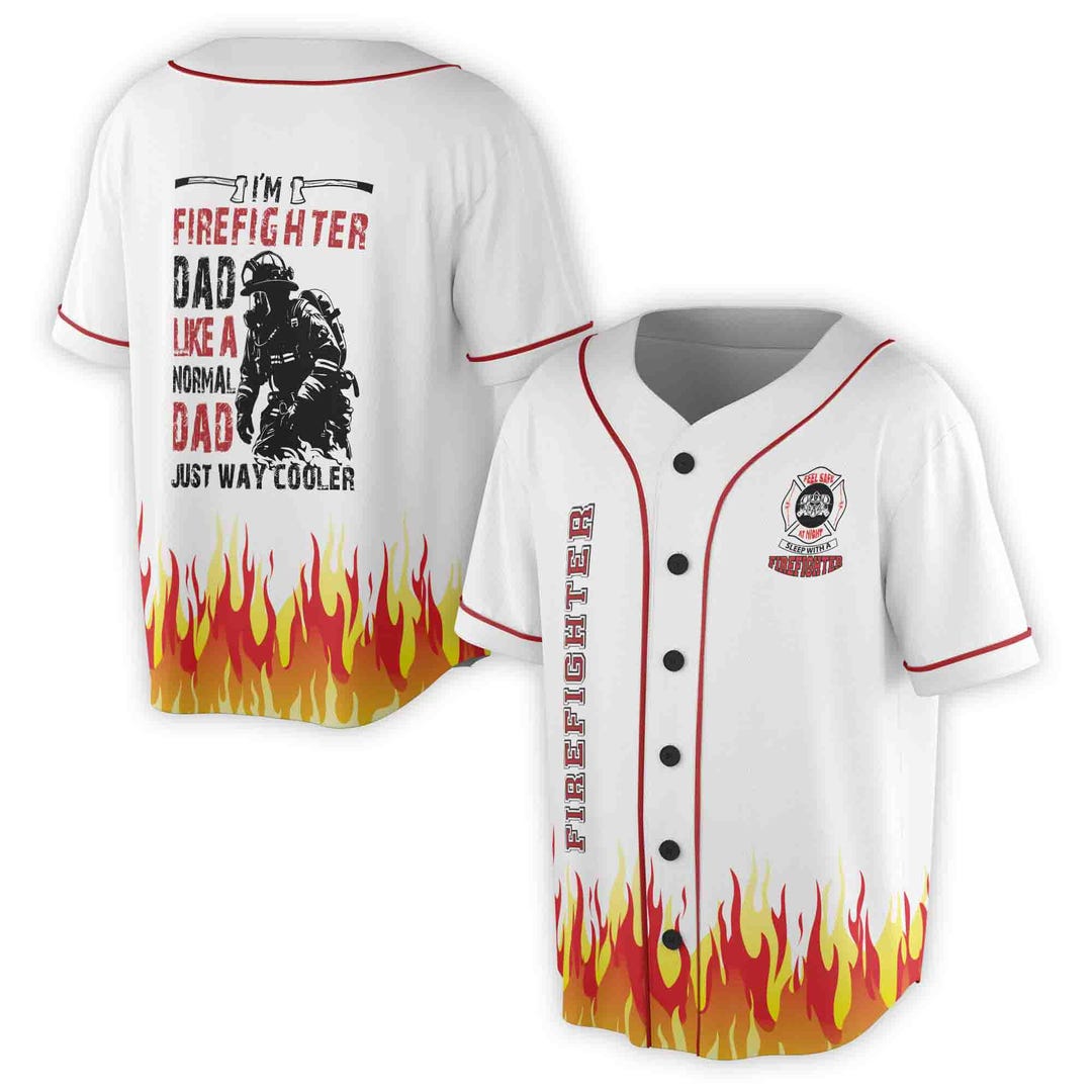 Custom Firefighter Dad Baseball Jersey, Personalized Name, Fathers Day ...