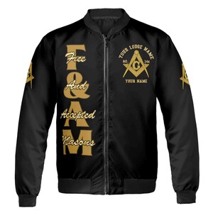 Customize Name F. & A.M. Father of All PHA Freemasonry Masonic Bomber ...