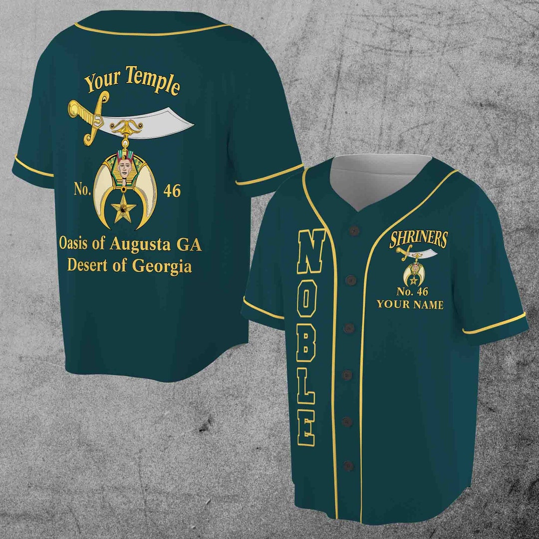 Custom Name Number Temple Shriners Noble Freemason Baseball Jersey S ...