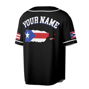 Custom Name Patriotic Puerto Rico Puerto Rican Flag Baseball Jersey S ...