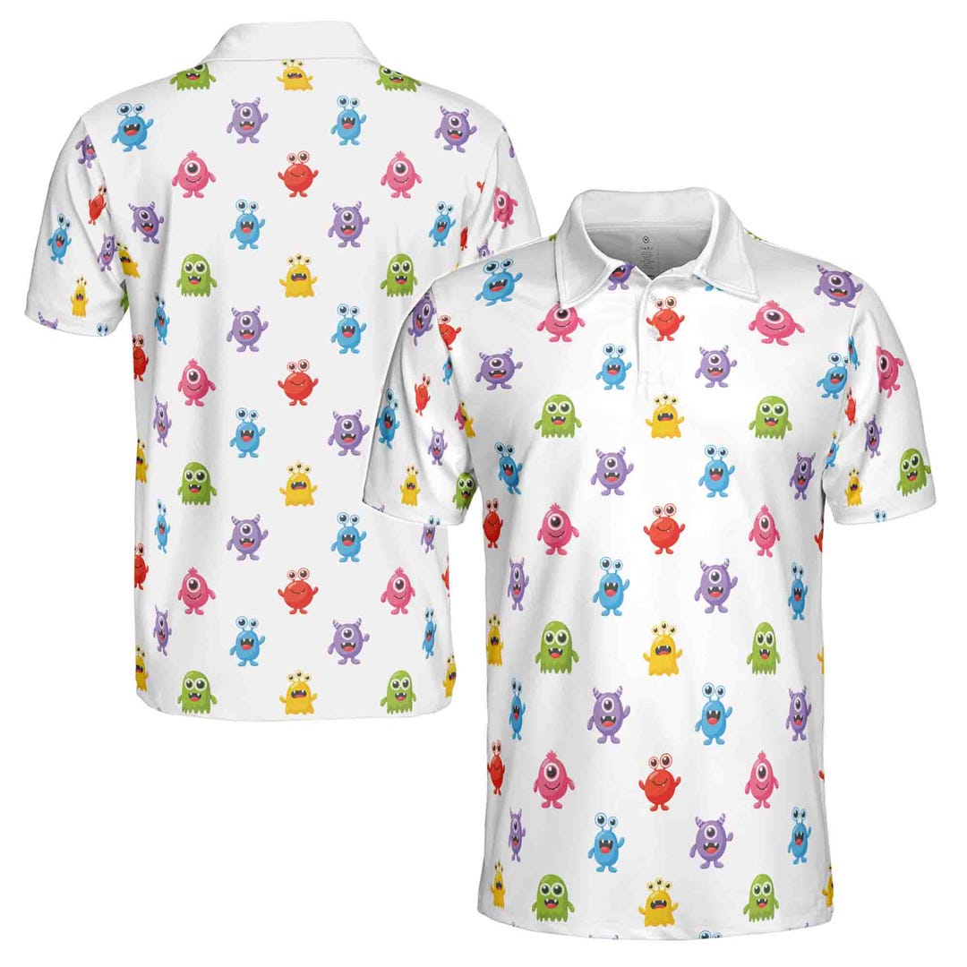 Funny Monster Cartoon Print Golf Men's Polo Shirt (S-5XL) - Etsy