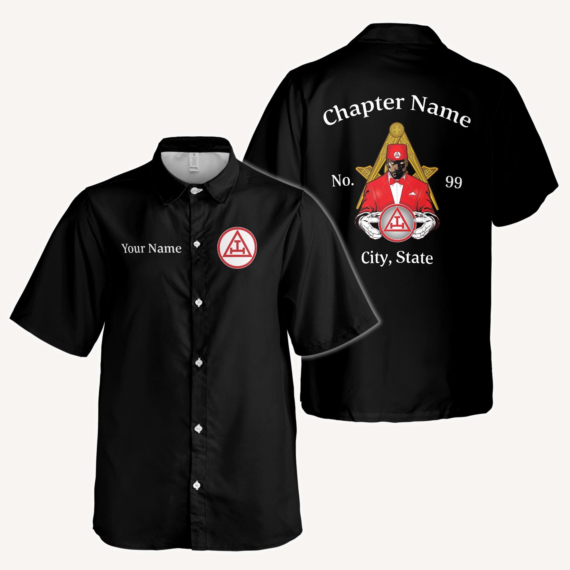 Customized Royal Arch Masonic Symbol in Hand Button Down Shirt S-5XL - Etsy