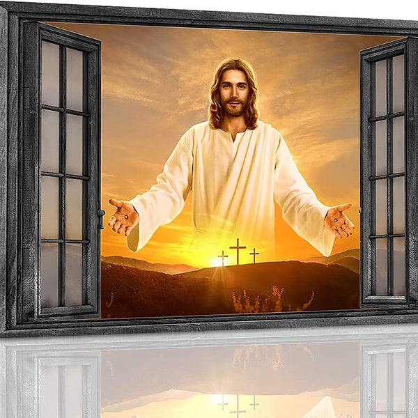 Jesus Window Poster Art - Etsy