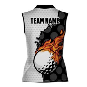 Personalized Animation Golf on Flame Golf Lover Women's Polo Shirt S ...