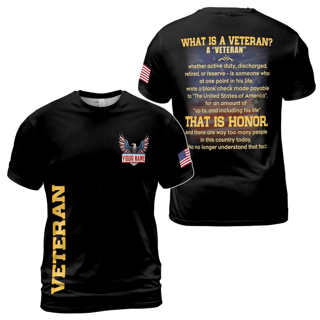 Patriotic Veteran T-shirt: Honor American Veterans (S-5XL) - Etsy