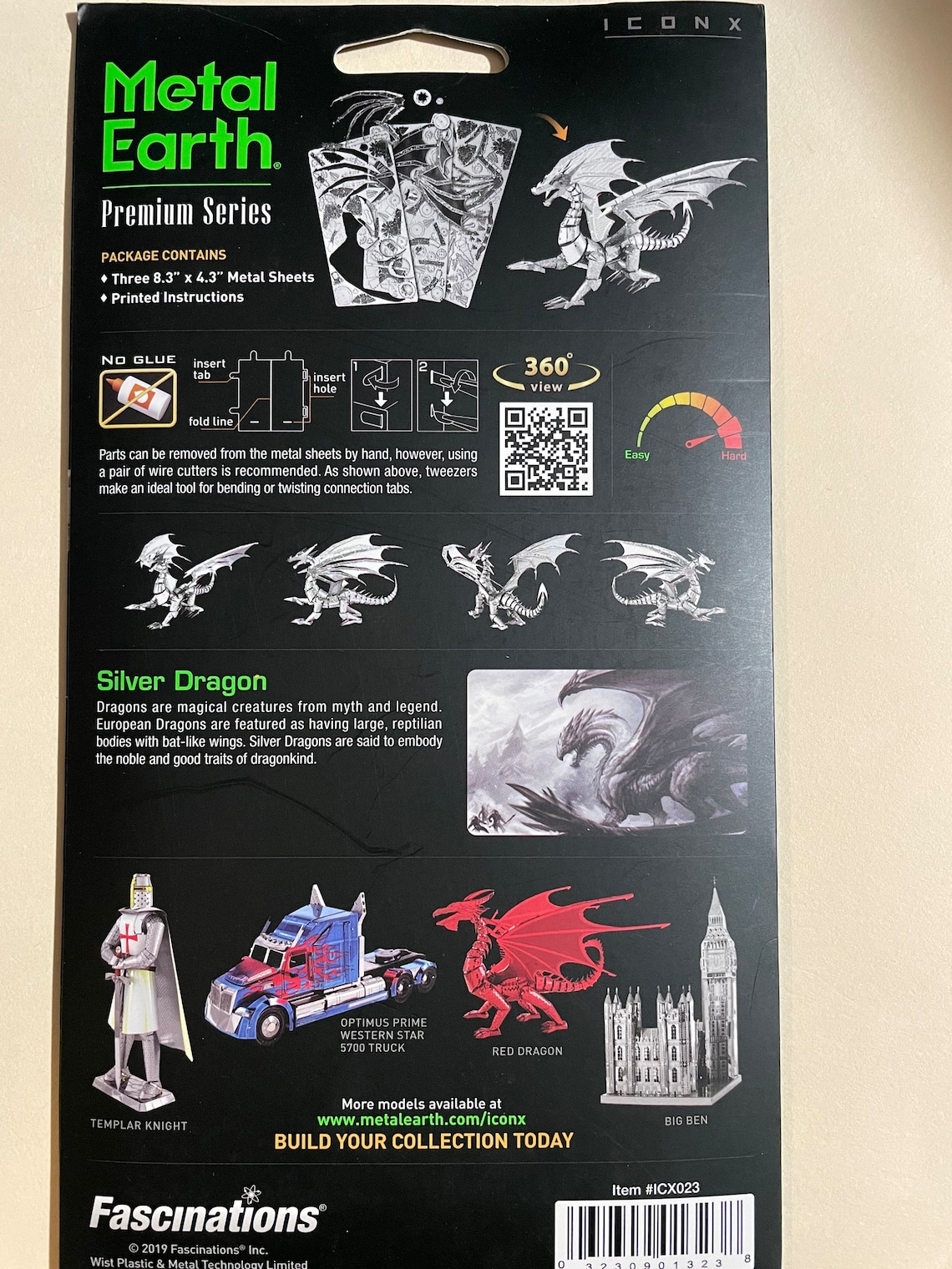 Metal Earth Model Kit Silver Dragon~no Glue Required - Etsy