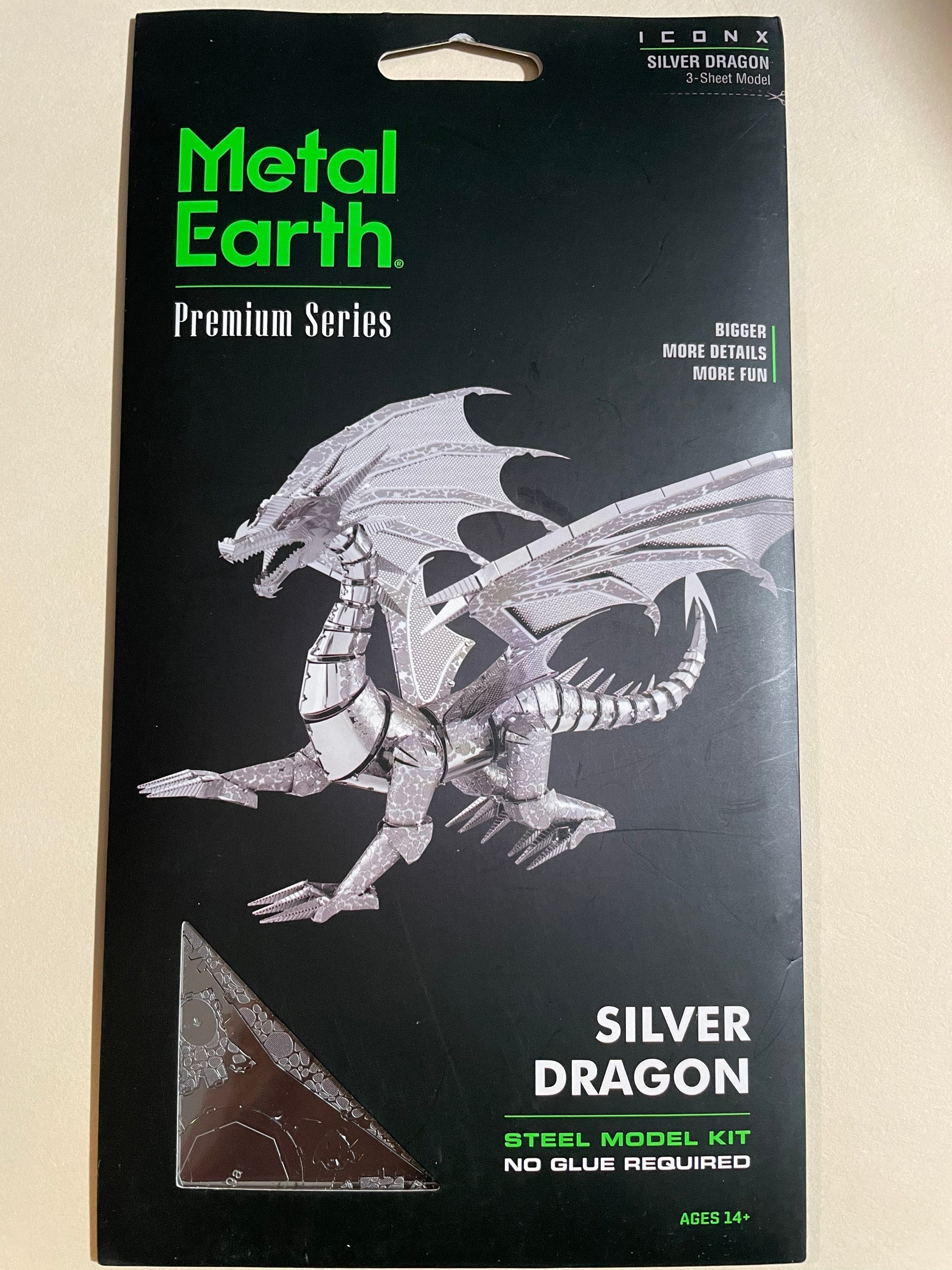 Metal Earth Model Kit Silver Dragon~no Glue Required - Etsy