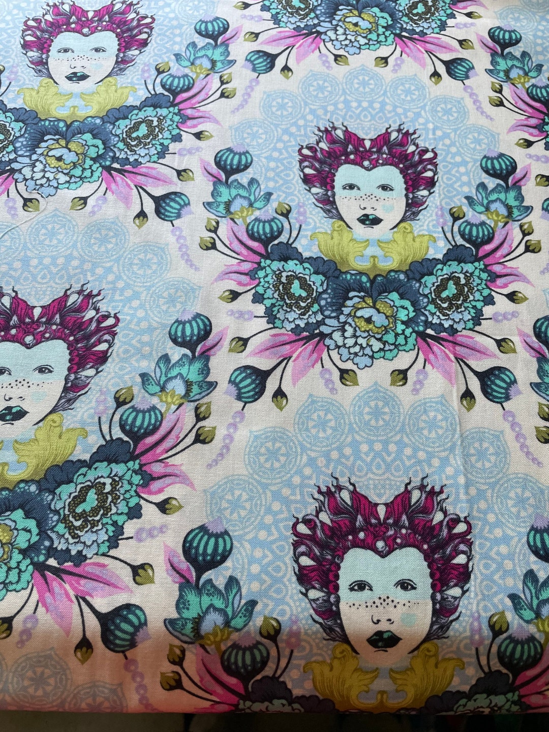 Tula Pink Elizabeth 16TH Century Selfie~sky(blue)~by the Yard~oop~vhtf ...