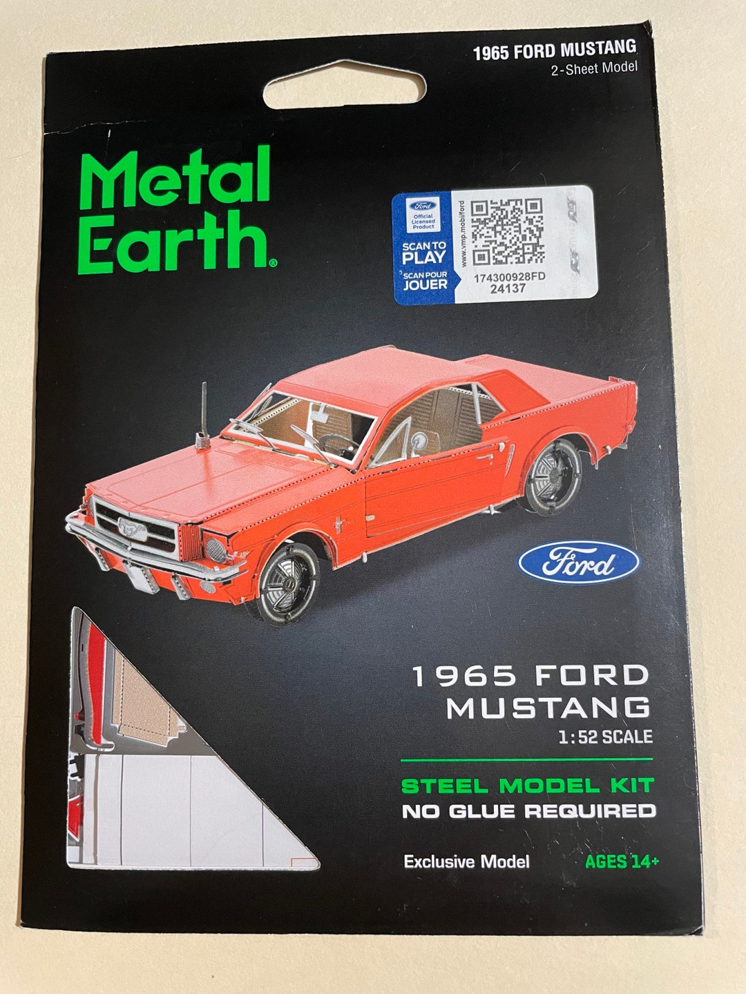 Metal Earth Red 1965 Ford Mustang Steel Model Kit~no Glue Required - Etsy