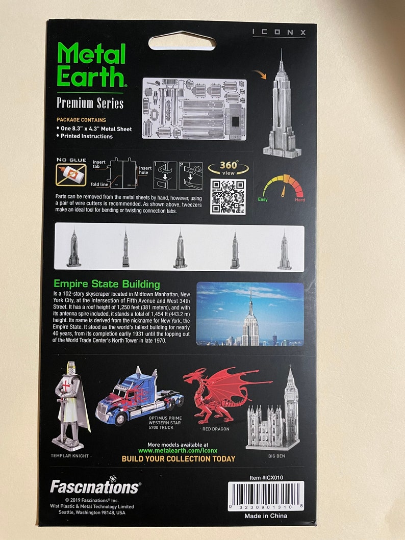 Metal Earth Steel Model Empire State Building~no Glue Required - Etsy