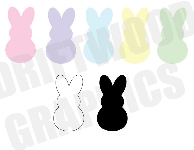 Easter Peep Bunny Silhouette Digital Download Clip Art SVG, PNG, JPG ...