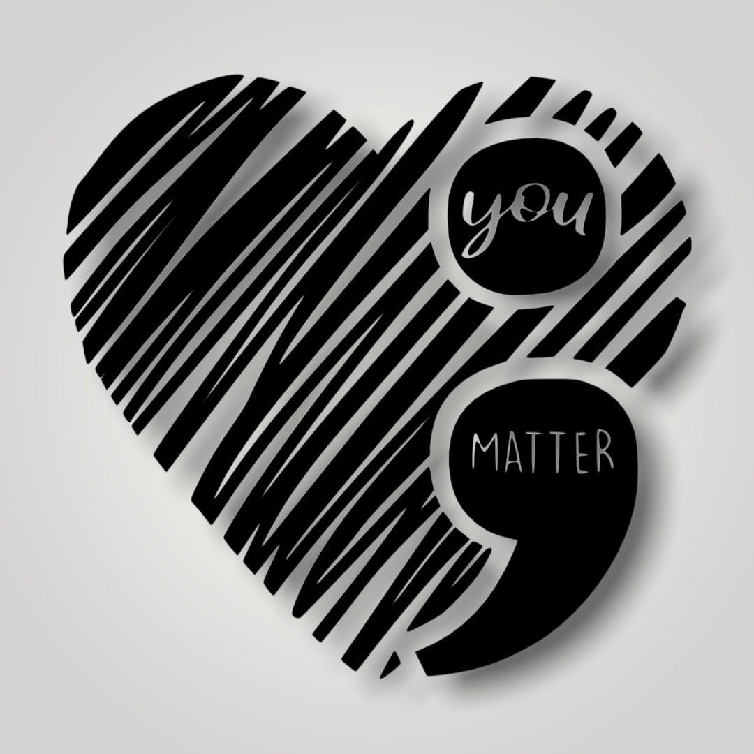 You Matter Heart and Semicolon Decal-multiple Colors - Etsy