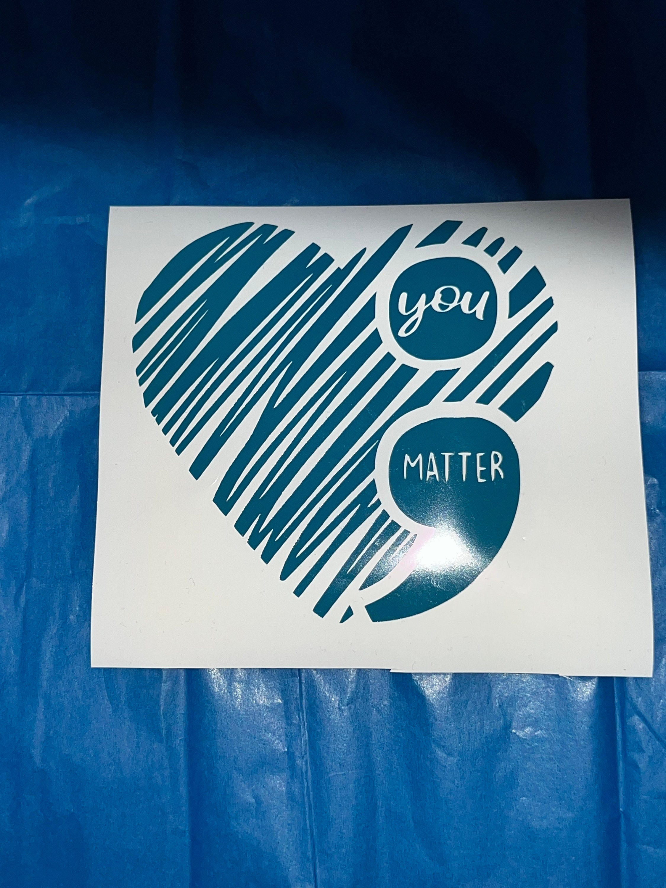 You Matter Heart and Semicolon Decal-multiple Colors - Etsy