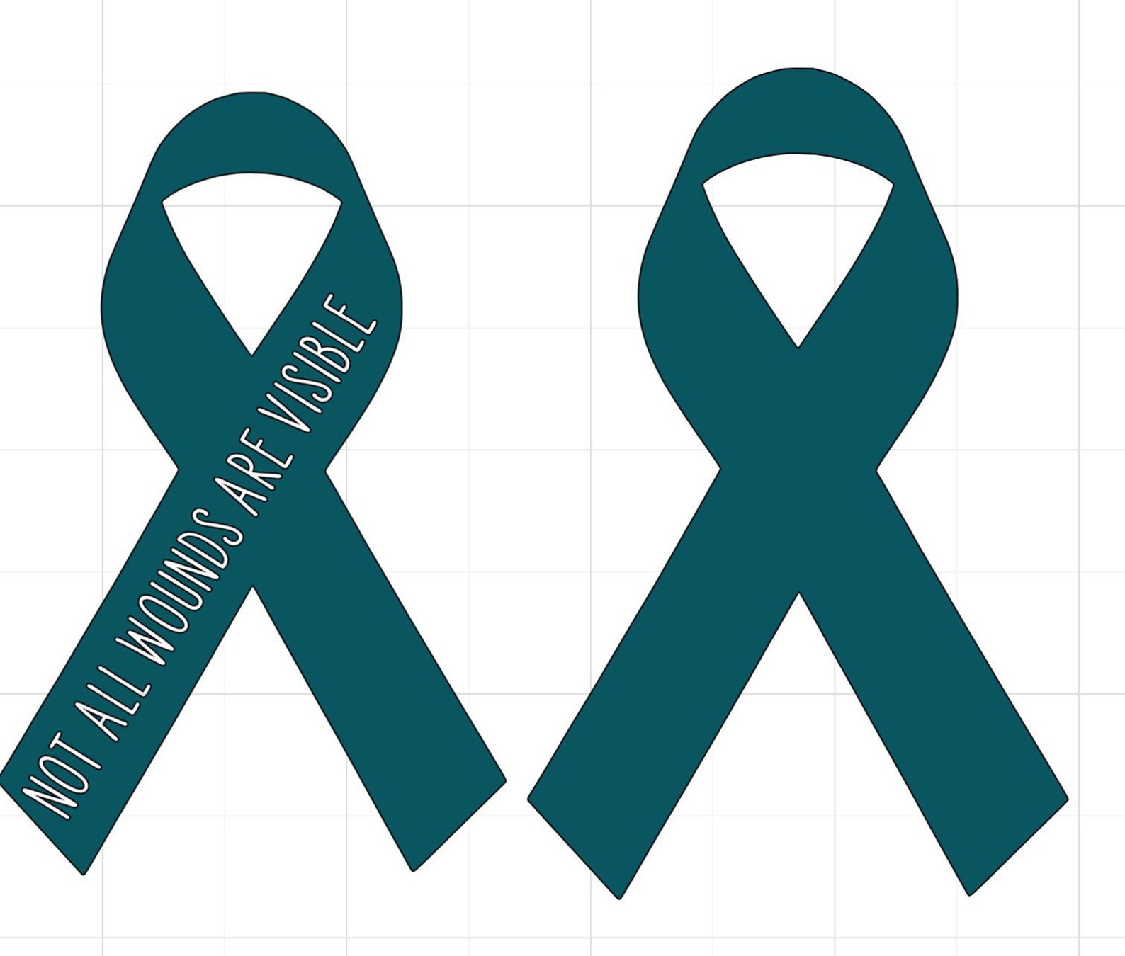 PTSD Awareness Ribbon-Teal-Custom Made | Etsy