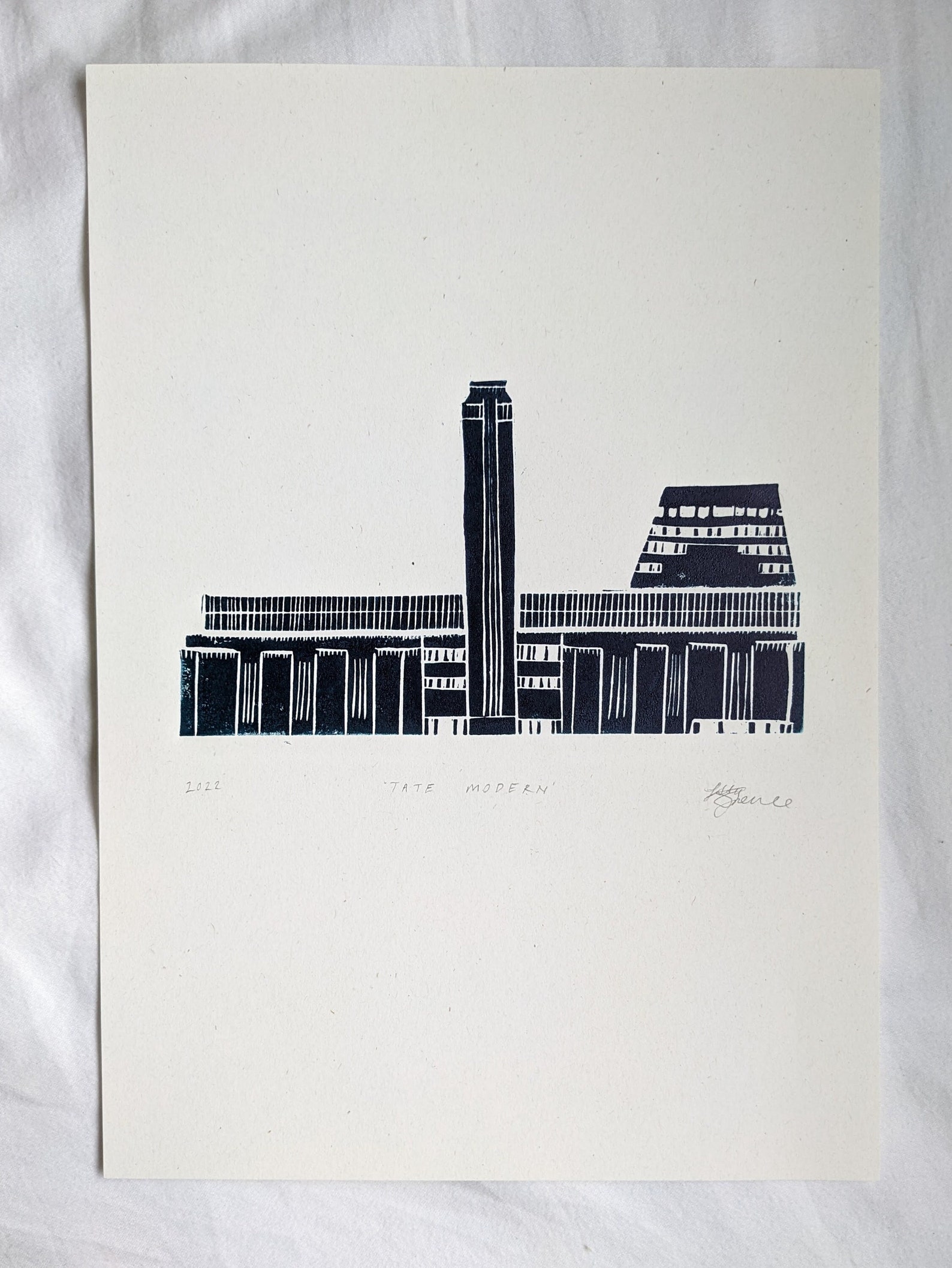 TATE MODERN A4 Tate Modern Hand Printed Linocut Art Print - Etsy
