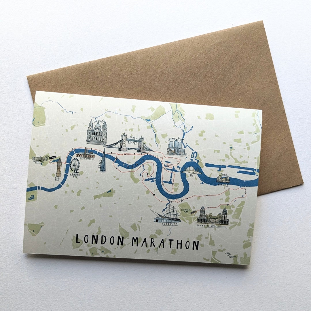 LONDON MARATHON | A5 Greetings Card London Marathon 2024 | Running ...