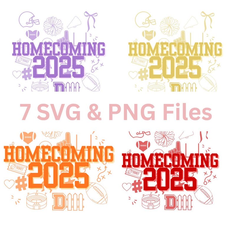 Homecoming 2025 Football Collage SVG PNG | Sublimation School Spirit ...