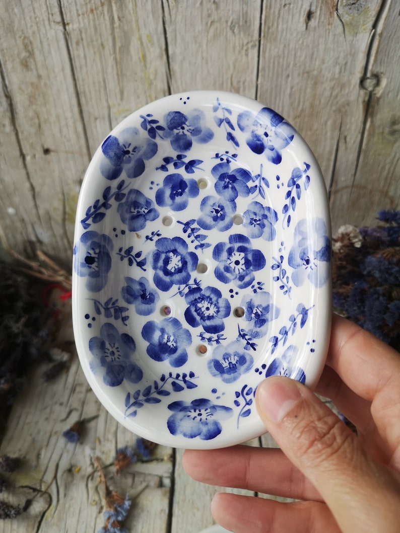 Soap Dish! With Water Container! for Bar Soap ! Portugal Pottery ...