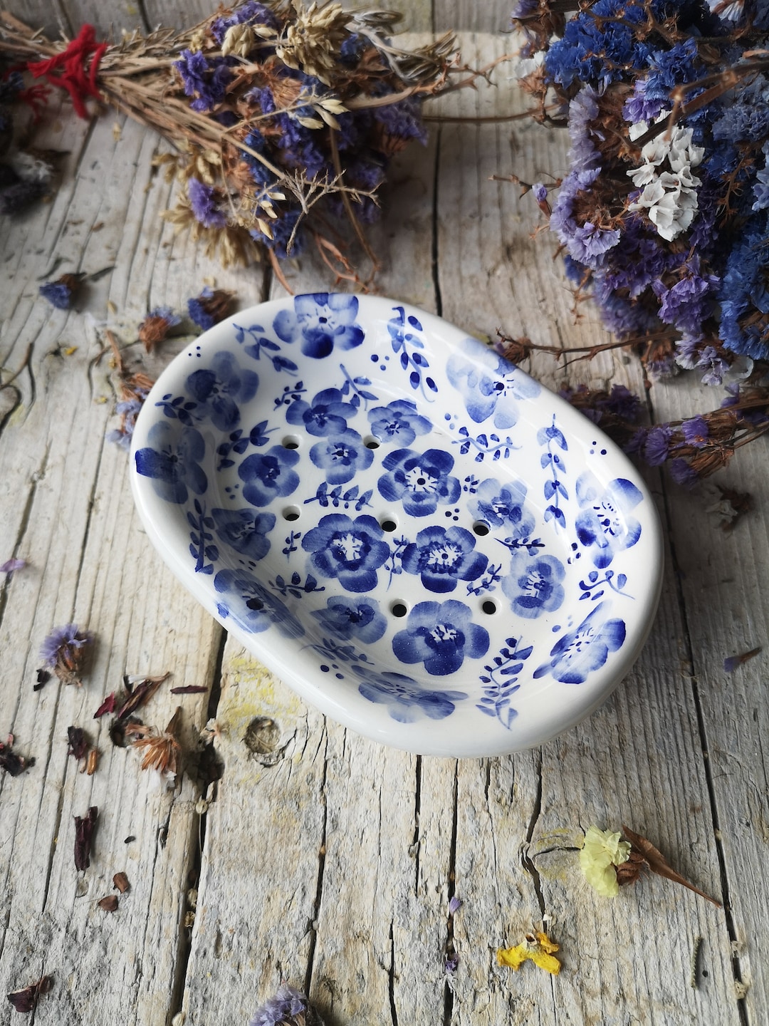 Soap Dish! With Water Container! for Bar Soap ! Portugal Pottery ...