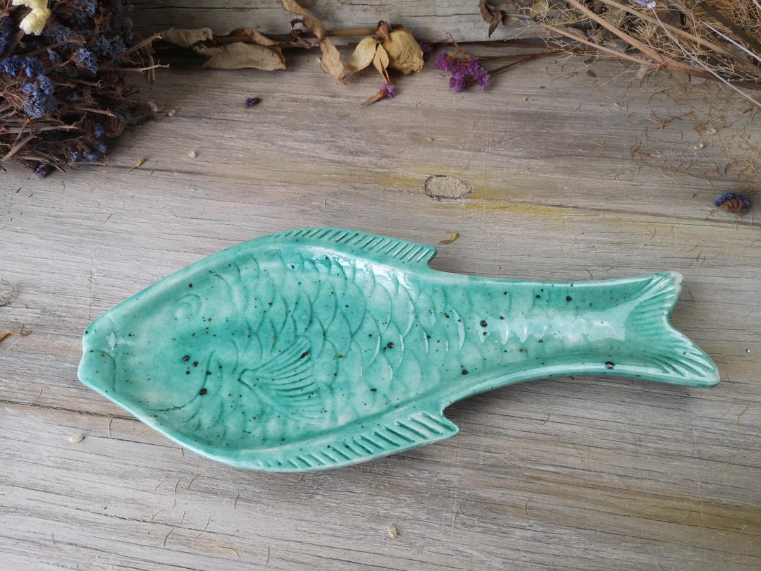 Green Fish Spoon Holder! Portugal Pottery, Ceramic Portugal, Keramik ...