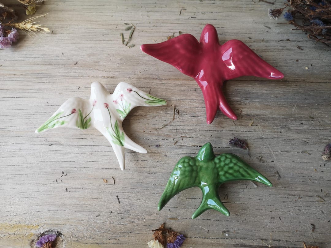 Set of 3 Portuguese Swallows, Portugal Pottery, Portugal Swallows ...