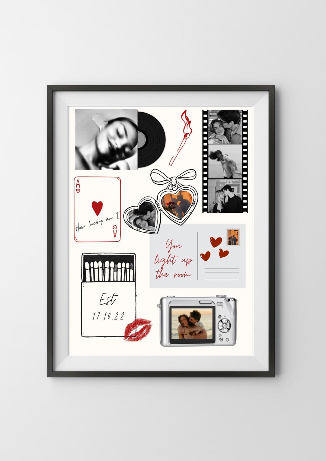 Personalised Matchbox Couple Print, Couples, Anniversary Gift ...