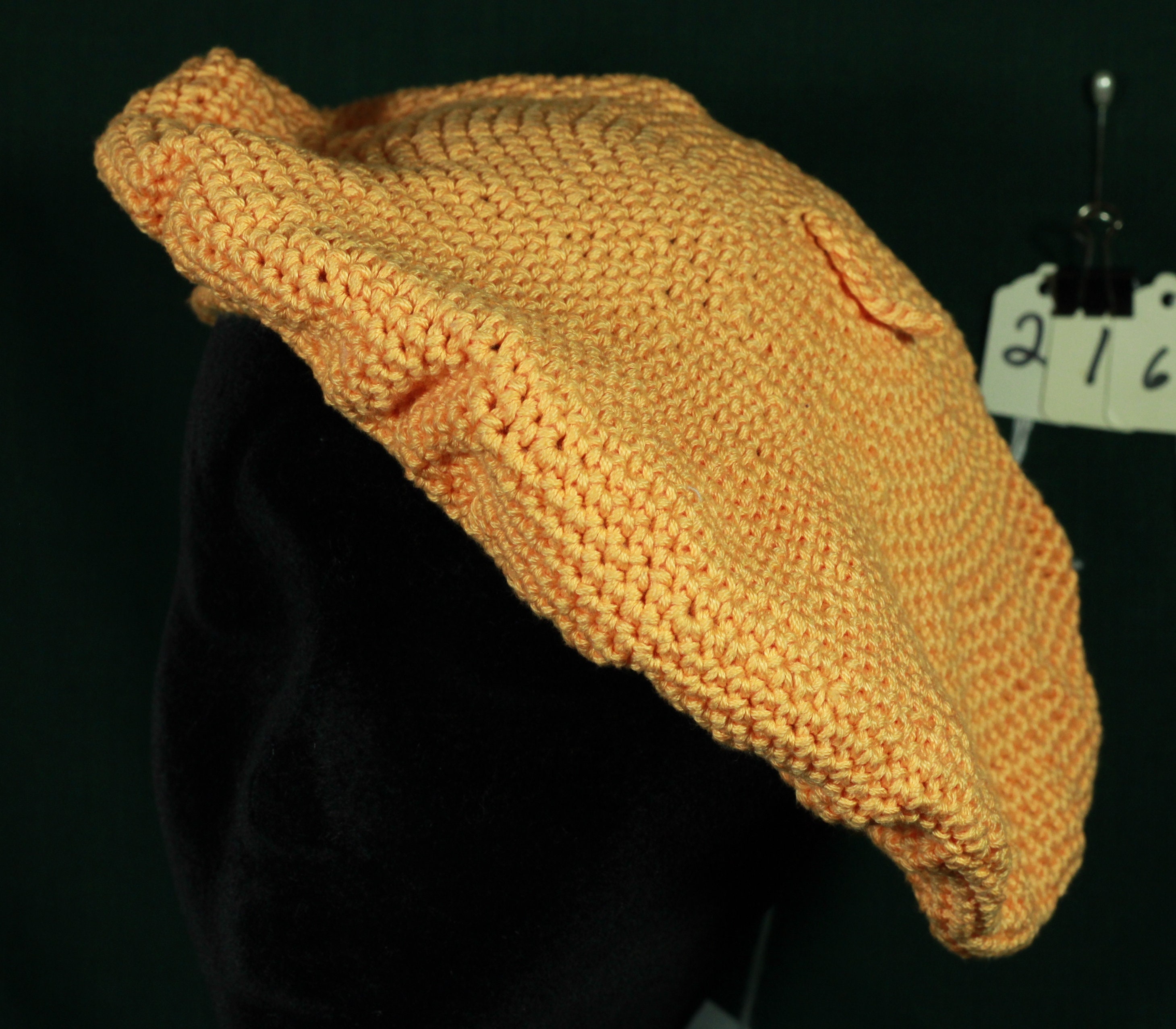 MEO CROCHETED Tam Beret and Flower for Everyday 24 X 8 Solid Peach 100% ...