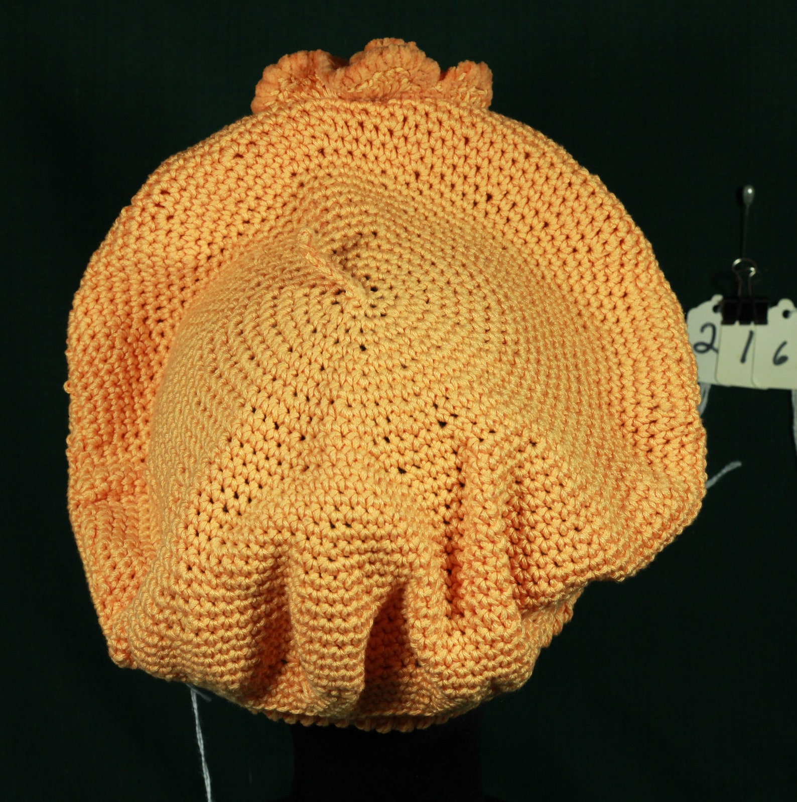 MEO CROCHETED Tam Beret and Flower for Everyday 24 X 8 Solid Peach 100% ...