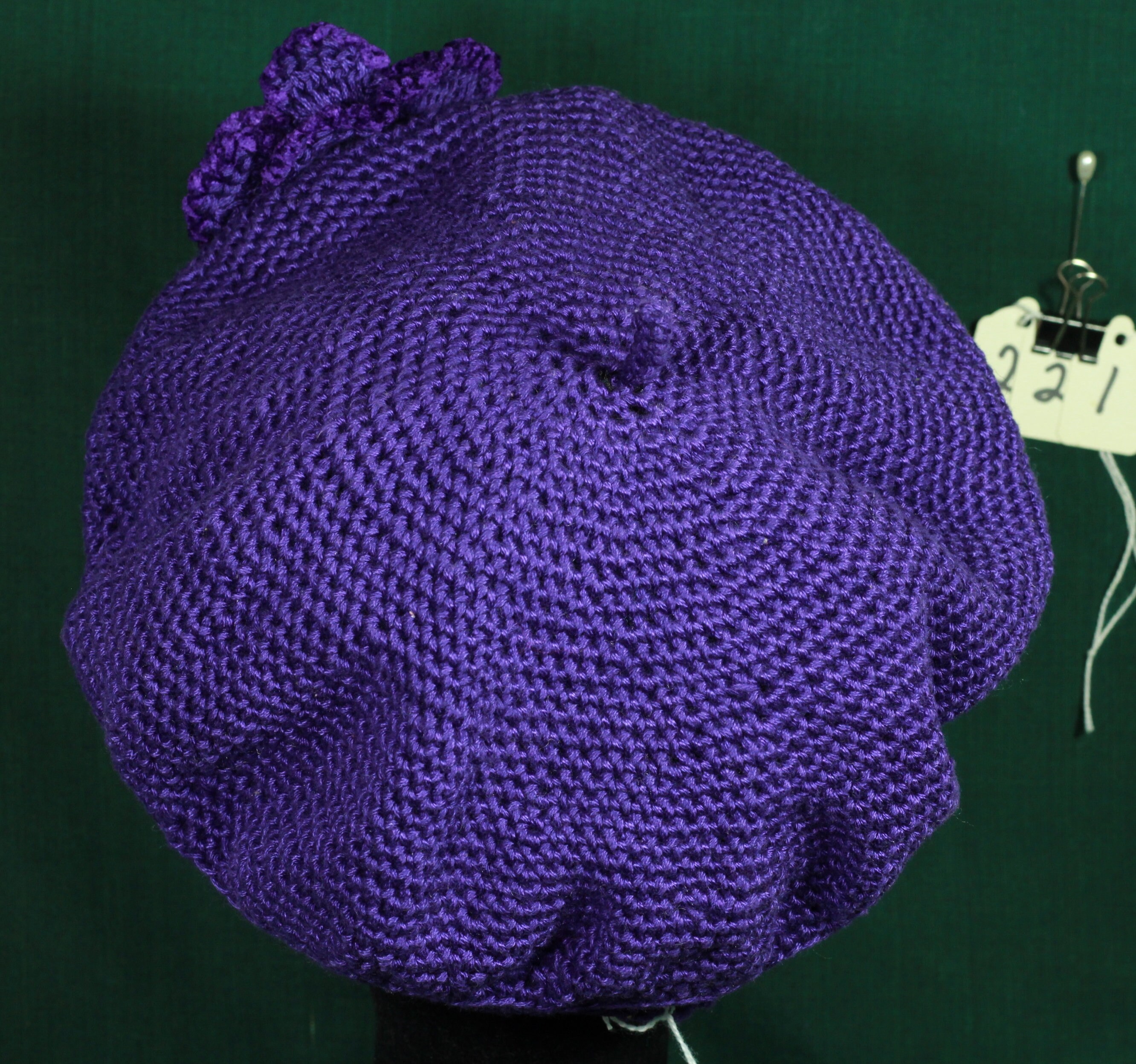 MEO CROCHETED Tam Beret and Flower for Everyday 24 X 7.5 Solid Dark ...