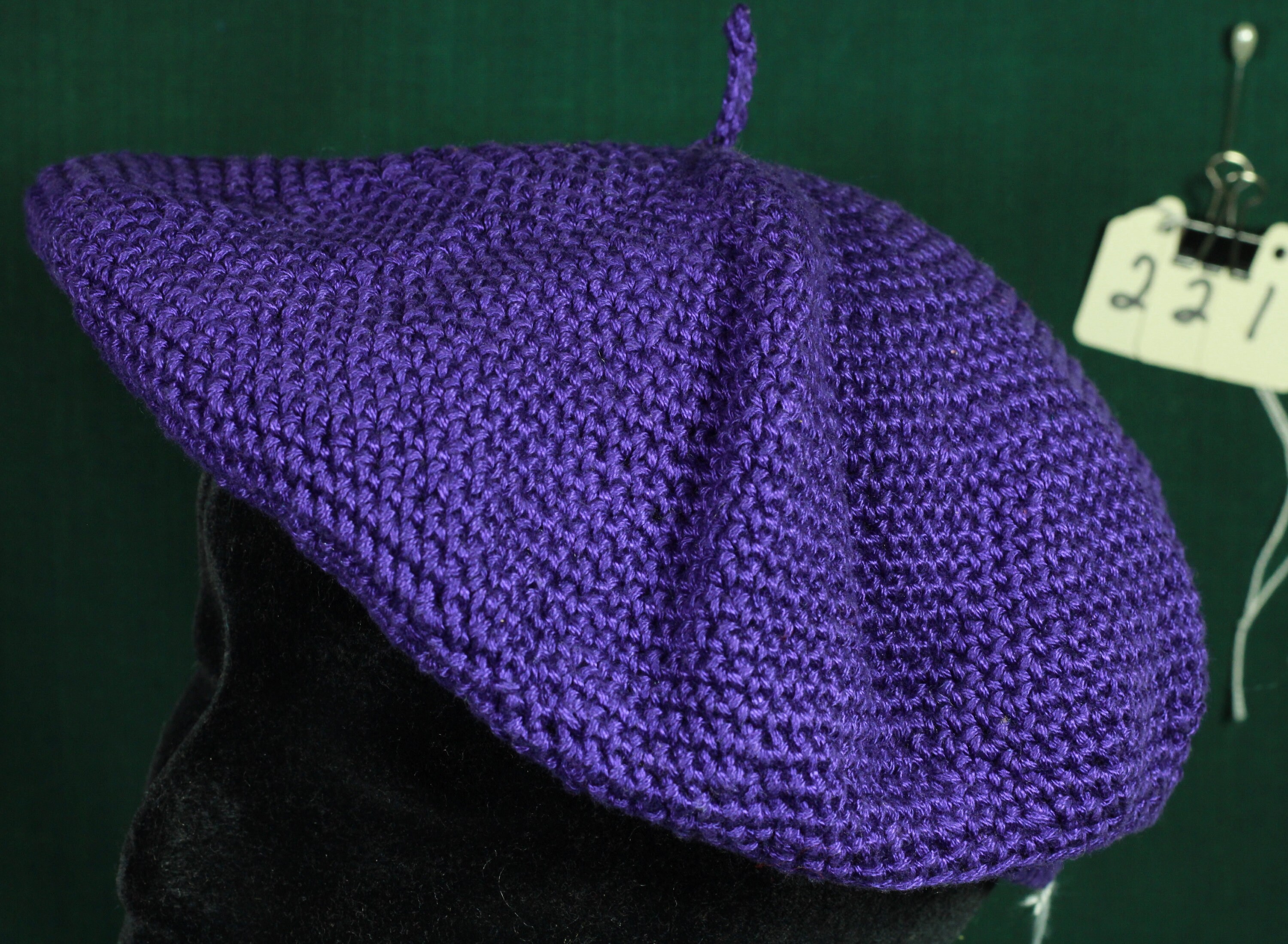 MEO CROCHETED Tam Beret and Flower for Everyday 24 X 7.5 Solid Dark ...