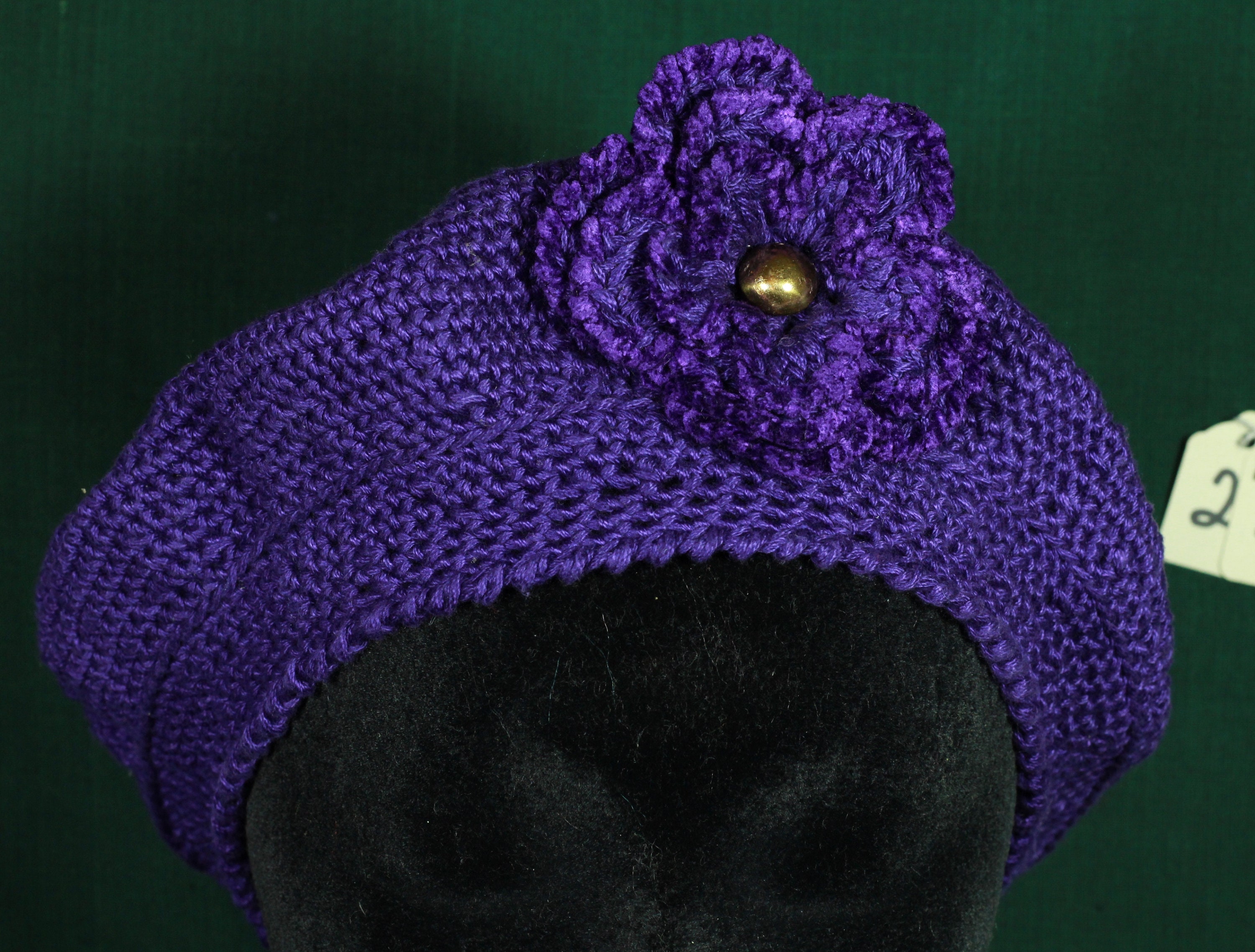 MEO CROCHETED Tam Beret and Flower for Everyday 24 X 7.5 Solid Dark ...