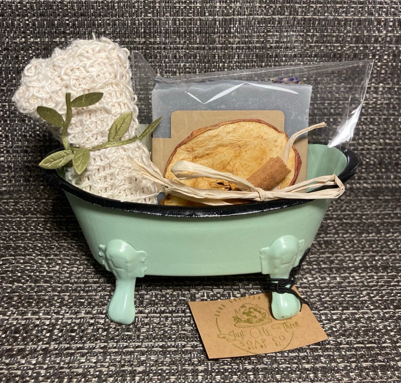 Mini Bathtub Gift Set, Mini Bathtub Soap Dish, Lavender Goat Milk Bar ...