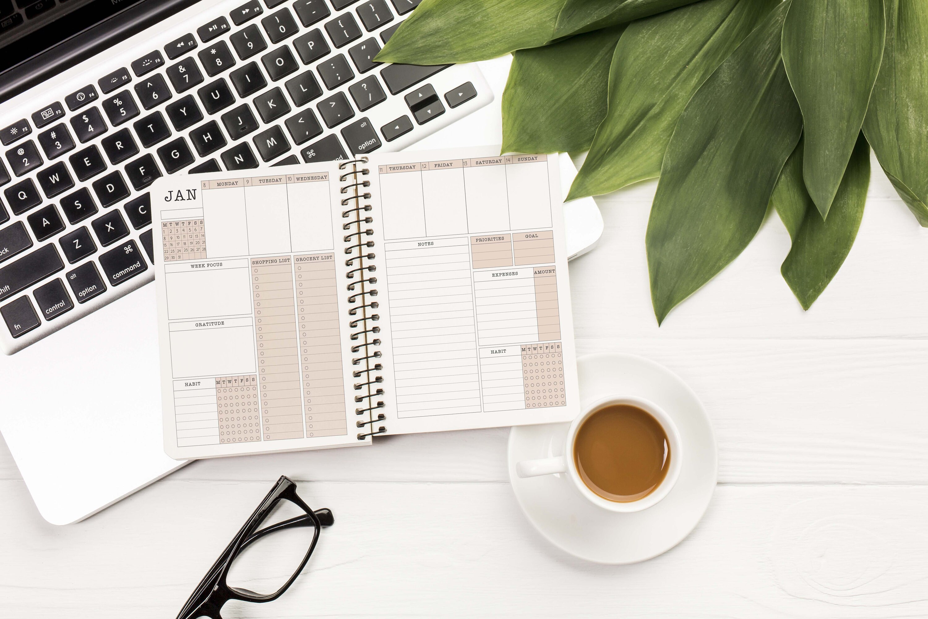 Weekly Planner Printable, Minimalist Schedule, Week at a Glance, Office ...