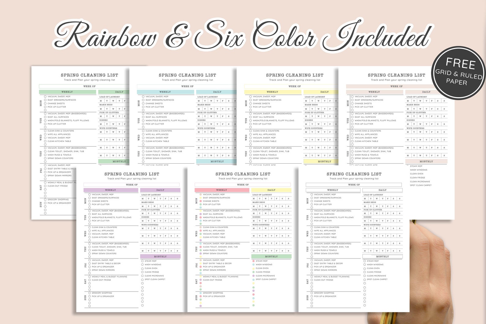 Master Cleaning Checklist Planner Schedule Chore List Mambi - Etsy