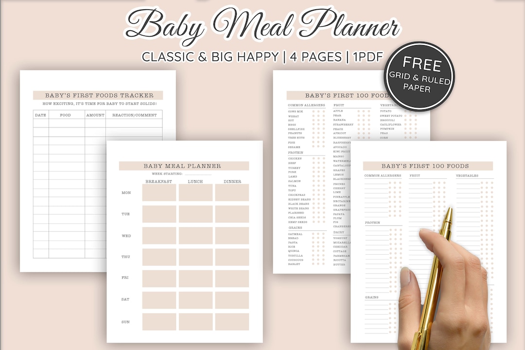 Baby Meal Planner Printable, Baby Led Weaning Planner, Baby Food ...