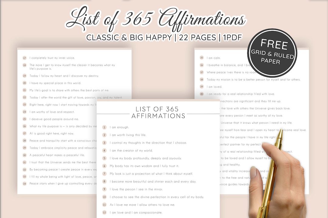 List of 365 Affirmations, Positive Affirmations for Personal Growth ...