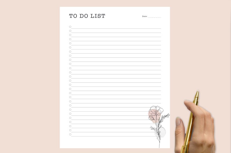 Minimal to Do List Printable Simple Tasks List Template - Etsy