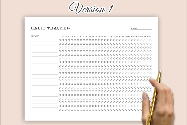 Monthly Habit Tracker Printable Landscape Habit Tracker - Etsy