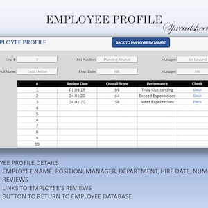 Performance Review Template | Employee Review | Review Tracker | Excel ...