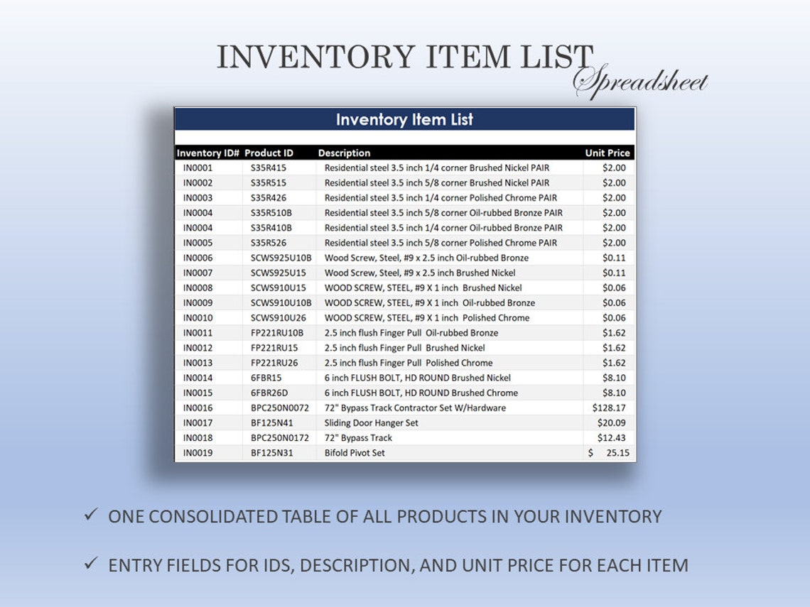 Inventory Management System | Inventory Spreadsheet | Instant Download | Inventory Template ...