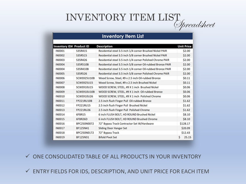 Inventory Management System | Inventory Spreadsheet | Instant Download ...
