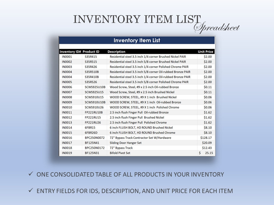 Inventory Management System | Inventory Spreadsheet | Instant Download ...
