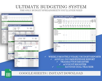 Ultimate Budget Spreadsheets for Excel, Financial Planner Dashboard ...