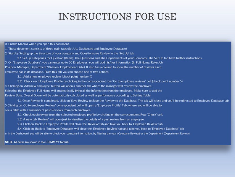 Performance Review Template | Employee Review | Review Tracker | Excel ...