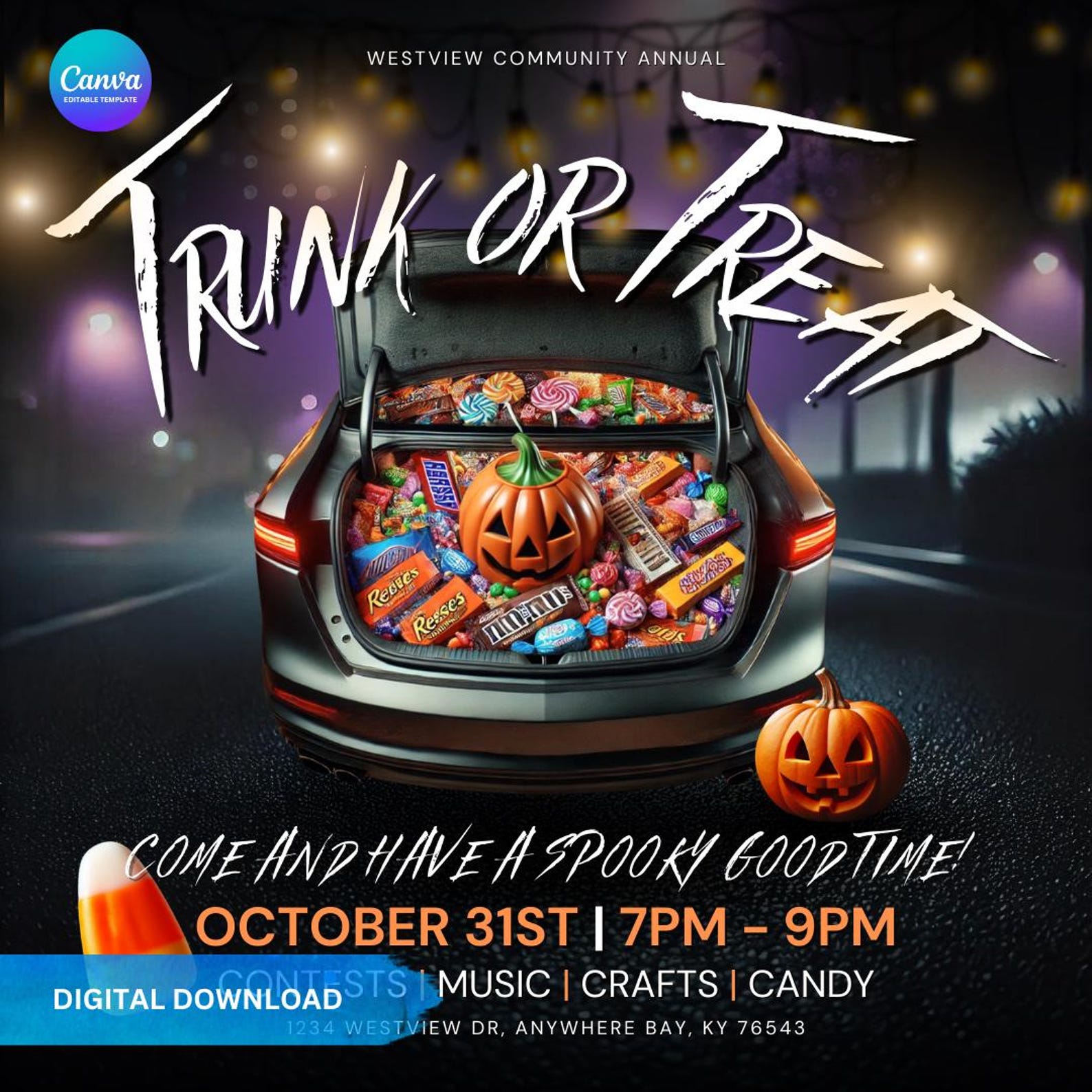 Trunk or Treat Flyer Template - Etsy