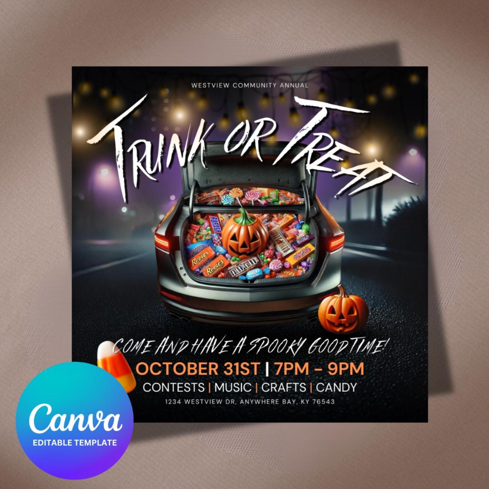 Trunk or Treat Flyer Template - Etsy
